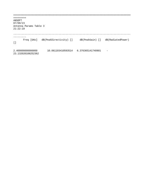 Antenna Params Table 3 Pdf