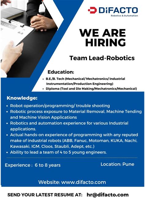 difacto robotics and automation on linkedin careersatdifacto hiring