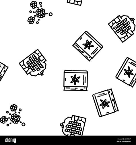 Nuclear Energy Power Reactor Vector Seamless Pattern Thin Line Illustration Nuclear Energy