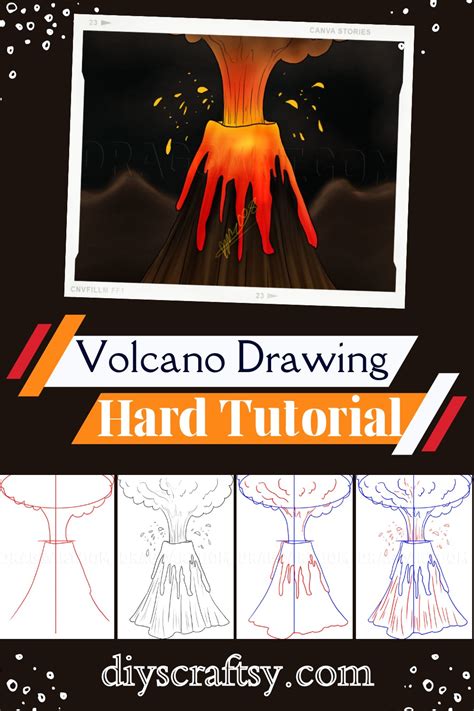 15 Volcano Drawing Ideas How To Draw Volcano DIYsCraftsy