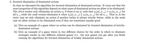 Solved A All A J A 3 Iterated Elimination Of Dominated