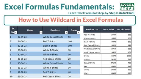 How To Use Wildcards In Excel Formulas Excel Formulas Fundamentals Urdu And Hindi Tutorials