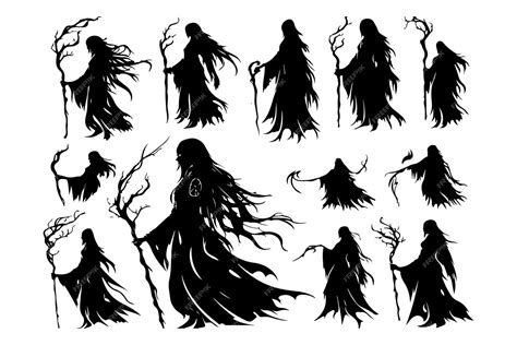 Trending Bestselling Undead Lich Silhouette Black Lich Figure Full Body Lich Fantasy Lich Art