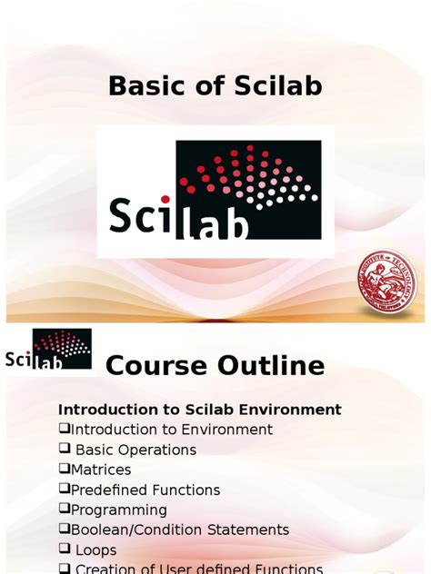 Scilab Part I Pdf Polynomial Matrix Mathematics