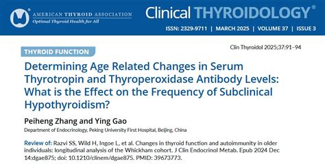 Tpo Tsh Subclinicalhypothyroidism Jcem Medtwitter Endotwitter