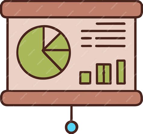 비즈니스 프레젠테이션 그래프 차트 터 일러스트레이션 프리미엄 벡터