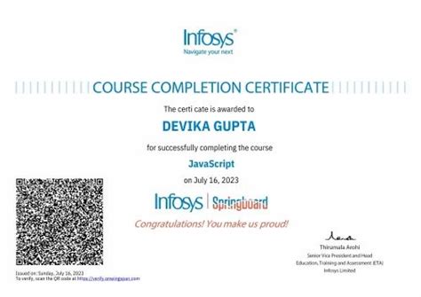 Infosys Certificates Genuine Java Script At Rs 199piece In New