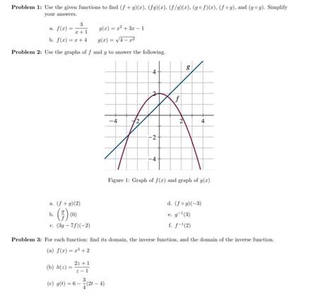 Solved Problem 1 Use The Given Functions To Find