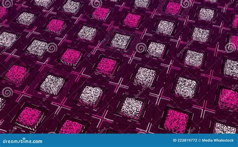 Abstract Small Qr Code Squares On Colorful Background Seamless Loop