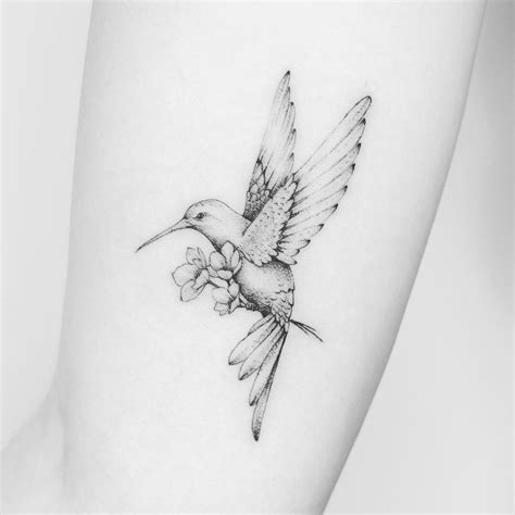Hummingbird Flower Tattoo Black And White At Richard Avitia Blog