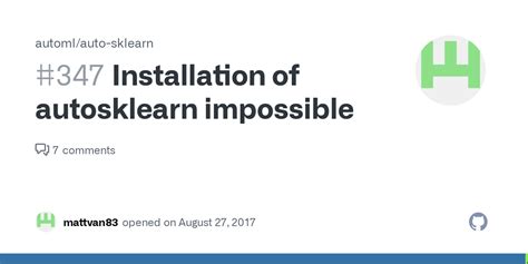 Installation Of Autosklearn Impossible · Issue 347 · Automlauto