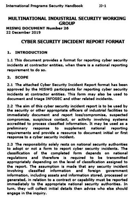 Sample Security Incident Report Mous Syusa