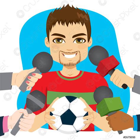 soccer player interview stock vector 2675050 crushpixel