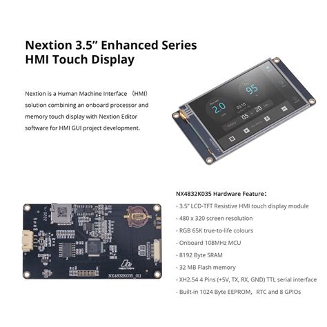 NX4832K035 Nextion 3 5 Enhanced Series HMI Touch Display 32MB Makers Electronics