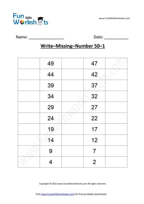 Reverse Counting Practice Worksheet 12 Learning Worksheets Worksheets Practices Worksheets