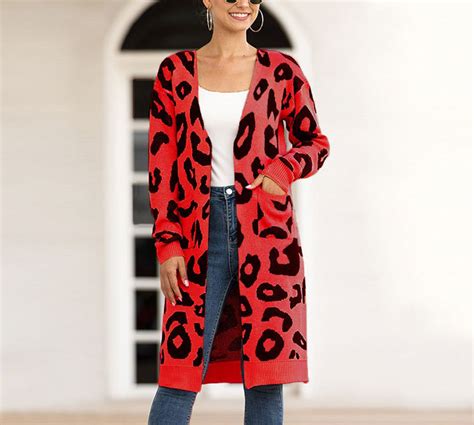 [무료배송]dn9ne 여성 여성 호피 가을 간절기 무늬 롱 니트 가디건 가을가디건 여성가디건 여성롱가 여자 가디건 캐쥬얼