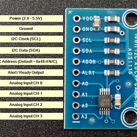 ADS1115 4 CHANNEL 16 BIT ADC MODULE ANALOG TO DIGITAL CONVERTER