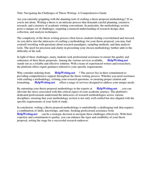 Thesis Proposal Methodology Sample Pdf Methodology Thesis