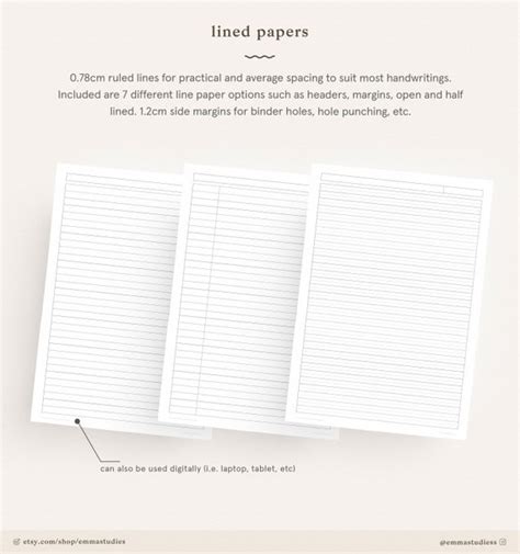 Lined Paper Different Spacing 6mm 8mm 10mm 12mm 14mm 48 Off