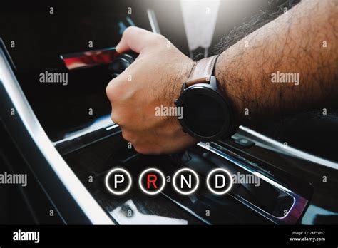 The Driver Manually Picking The Automatic Gear Lever Position And P R N