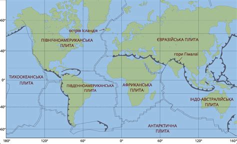 Літосферні плити — урок Географія 6 клас