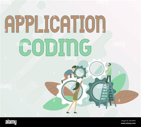 Text Caption Presenting Application Coding Internet Concept Process By