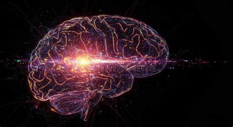 Illuminated Human Brain Abstract Glowing Human Brain Neural Network