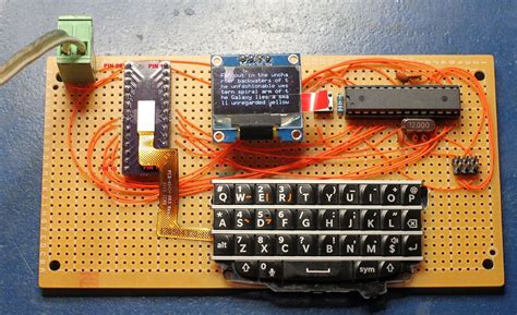 interfacing blackberry q10 keypad to arduino and the oled typewriter