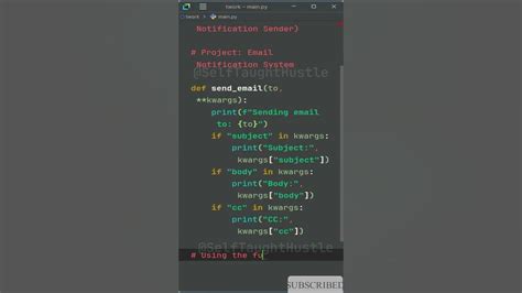 Python Kwargs In One Code Project Email Notification Sender Coding Code Programming Youtube