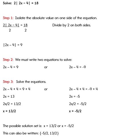 Equations With Absolute Value Worksheets Library