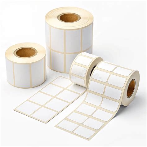 Self Adhesive Labels Pack In Assorted Sizes On White Background Stock
