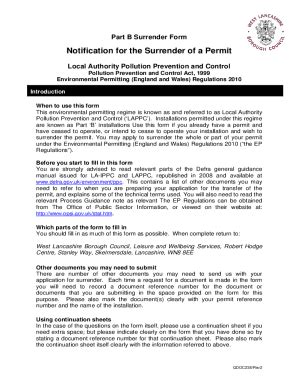 Fillable Online Langstone EPR Part B Application Form Fax Email Print PdfFiller