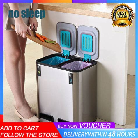 Stainless Steel Trash Can Deodorant Trash Can Large Metal Kitchen