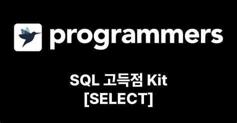 프로그래머스 Sql 고득점 Kit Select