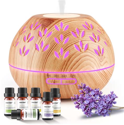 oil diffuser essential oils[6 pack] 500ml oil diffuser large room 8