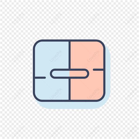 흰색 배경에 파란색과 분홍색 선이 있는 작은 사각형 평면 아이콘 벡터반점개요 Png 일러스트 무료 다운로드 Lovepik