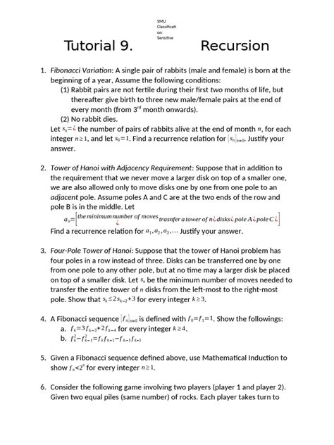 9 Recursion 1 Pdf Numbers Mathematical Analysis