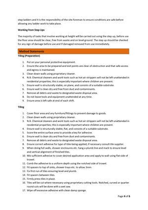 Download A Tiling Method Statement Document Template Download A Tiling Method Statement Document Template