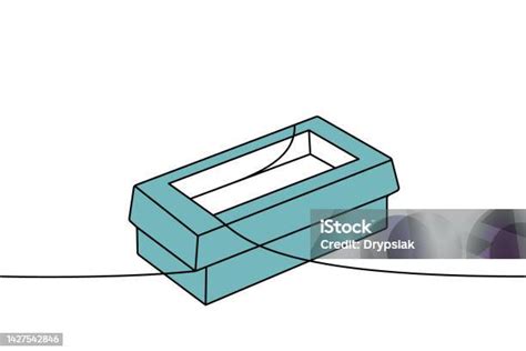 빈 골판지 상자 한 줄 색깔의 연속 도면 골판지 상자 테이크 아웃 음식을위한 가방 연속 한 줄 다채로운 그림 상자에 대한 스톡