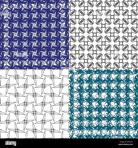 Set Of 4 Monochrome Elegant Patternsvector Ornaments May Be Used As Background Stock Vector
