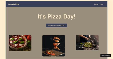 Lambda Eats Codesandbox