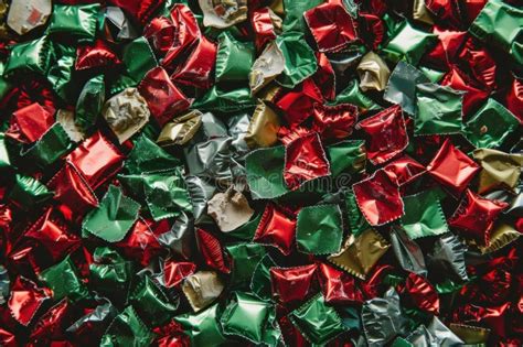 Colorful Candy Wrappers Forming Festive Christmas Background Stock Illustration Illustration