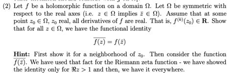 solved 2 let f be a holomorphic function on a domain 12