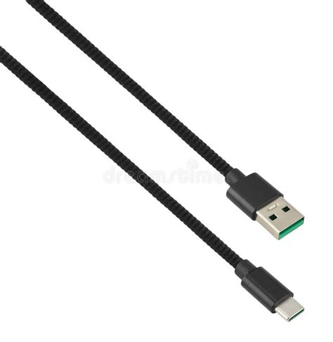Cable With Usb And Type C Connector On White Background Stock Illustration Illustration Of