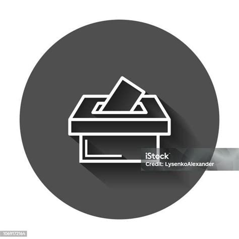 평면 스타일에 선거 유권자 상자 아이콘입니다 긴 그림자 투표 제안 벡터 일러스트입니다 선거 투표 비즈니스 개념입니다 0명에 대한 스톡 벡터 아트 및 기타 이미지 Istock