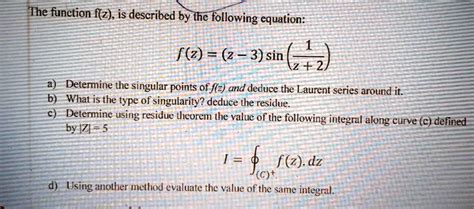 The Function Fz Is Described By Fhe Following Equation Fz 2 3 Sin A