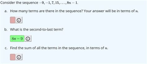 solved consider the sequence 9 1 7 15 8n 1 a ﻿how