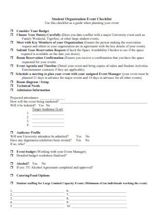 50 Sample Event Checklist Templates In Pdf Ms Word