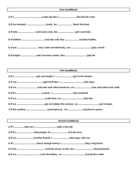 Exploring Conditionals A Comparison Of The Zero First And Second