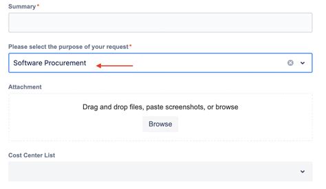 how to make attachment field in request form opti